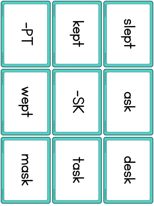 Final Consonant Blends - ESL Flashcards