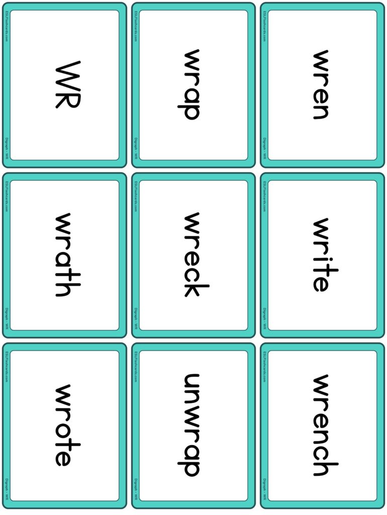 digraphs Flashcards & Worksheets - ESL Flashcards