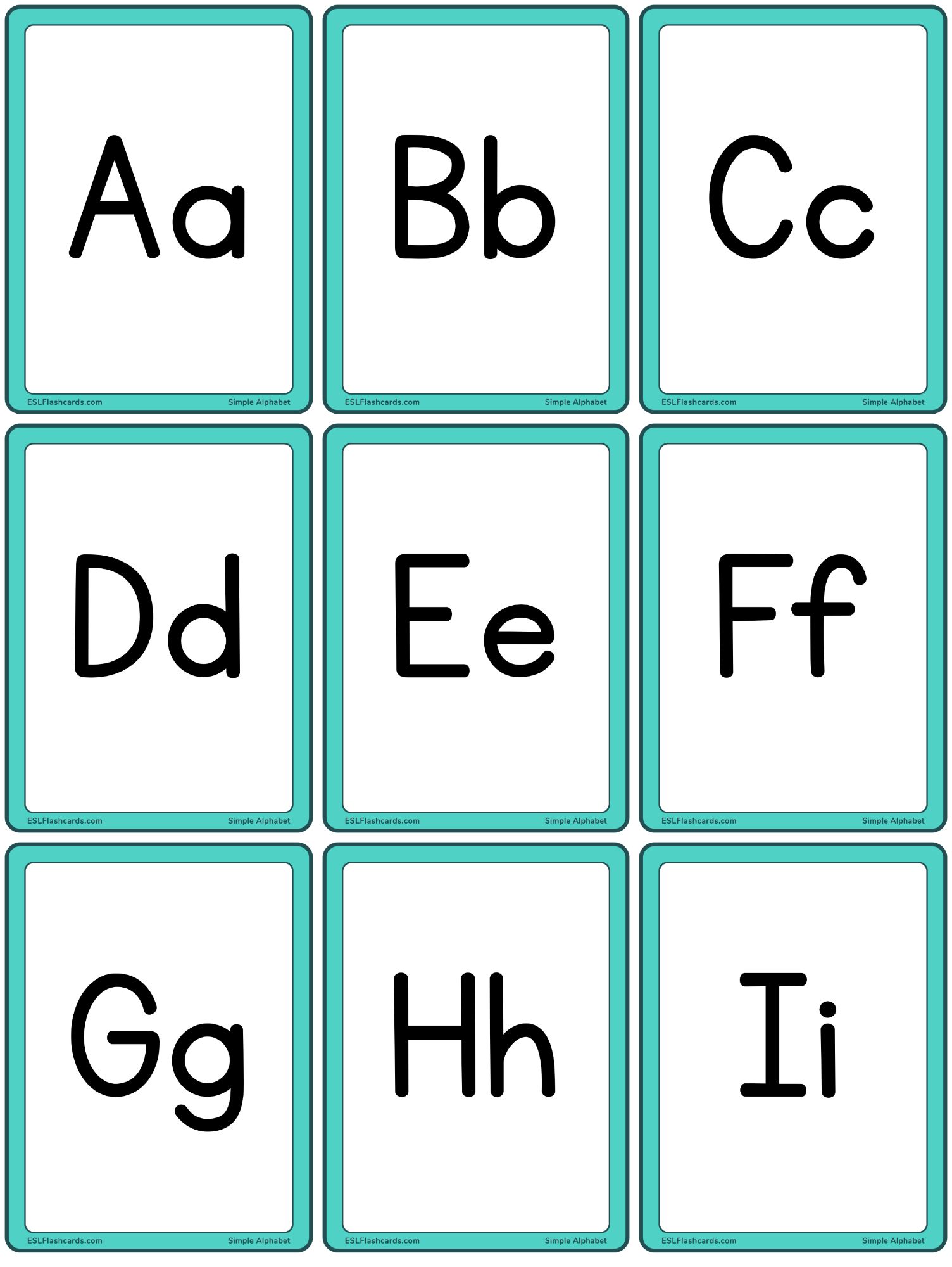 Free Printable Alphabet Flashcards - ESL Flashcards