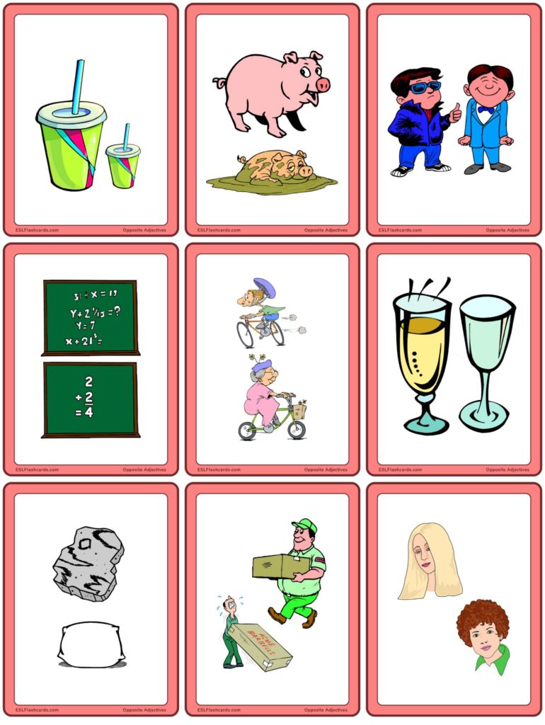 adjectives Flashcards & Worksheets - ESL Flashcards