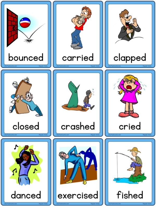 Regular Verbs - ESL Flashcards