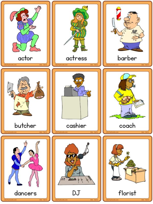 Jobs Flashcards - Set B - ESL Flashcards