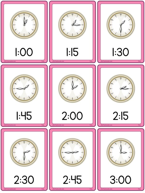 Time Flashcards - ESL Flashcards