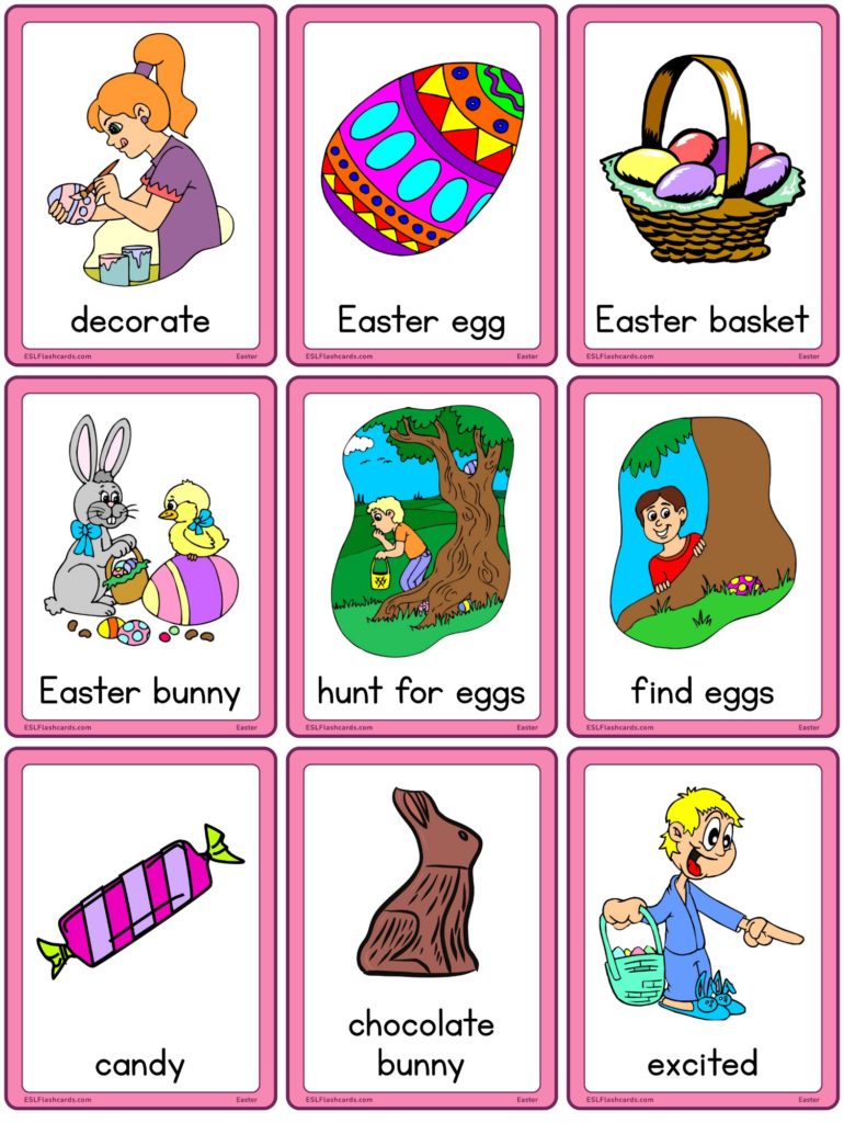 Easter Flashcards & Worksheets - ESL Flashcards