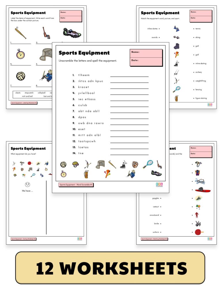 Winter Olympic Sports Worksheets - ESL Flashcards