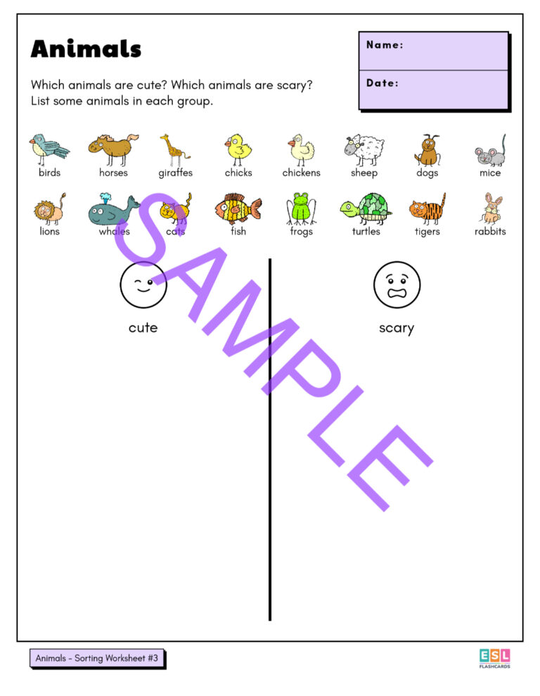 172 Noun Worksheets - ESL Flashcards