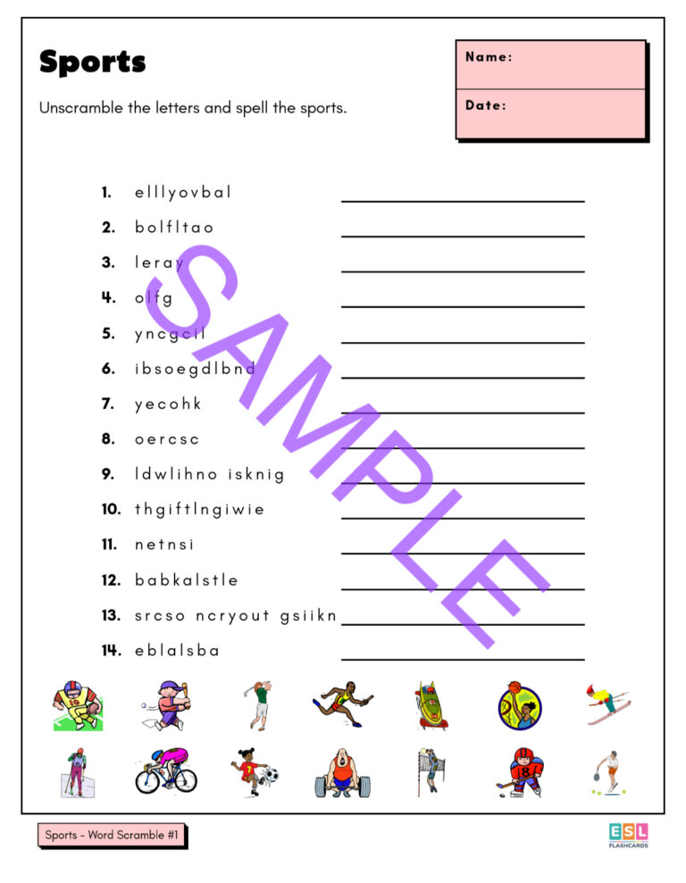 172 Noun Worksheets - ESL Flashcards