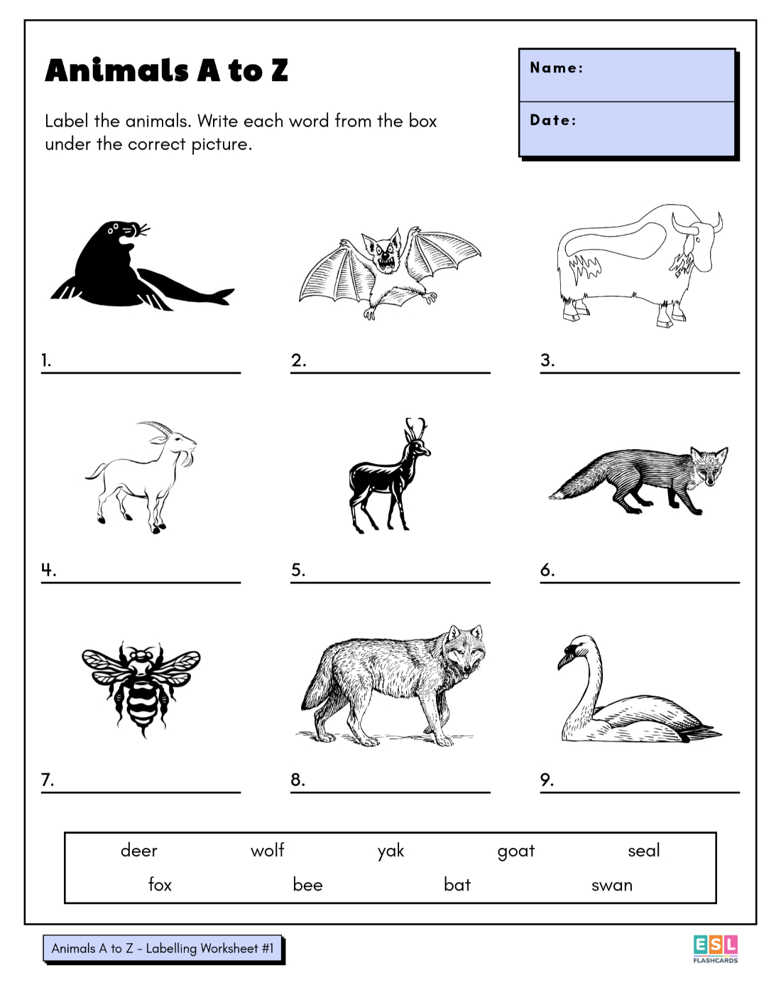 About the Worksheets - ESL Flashcards