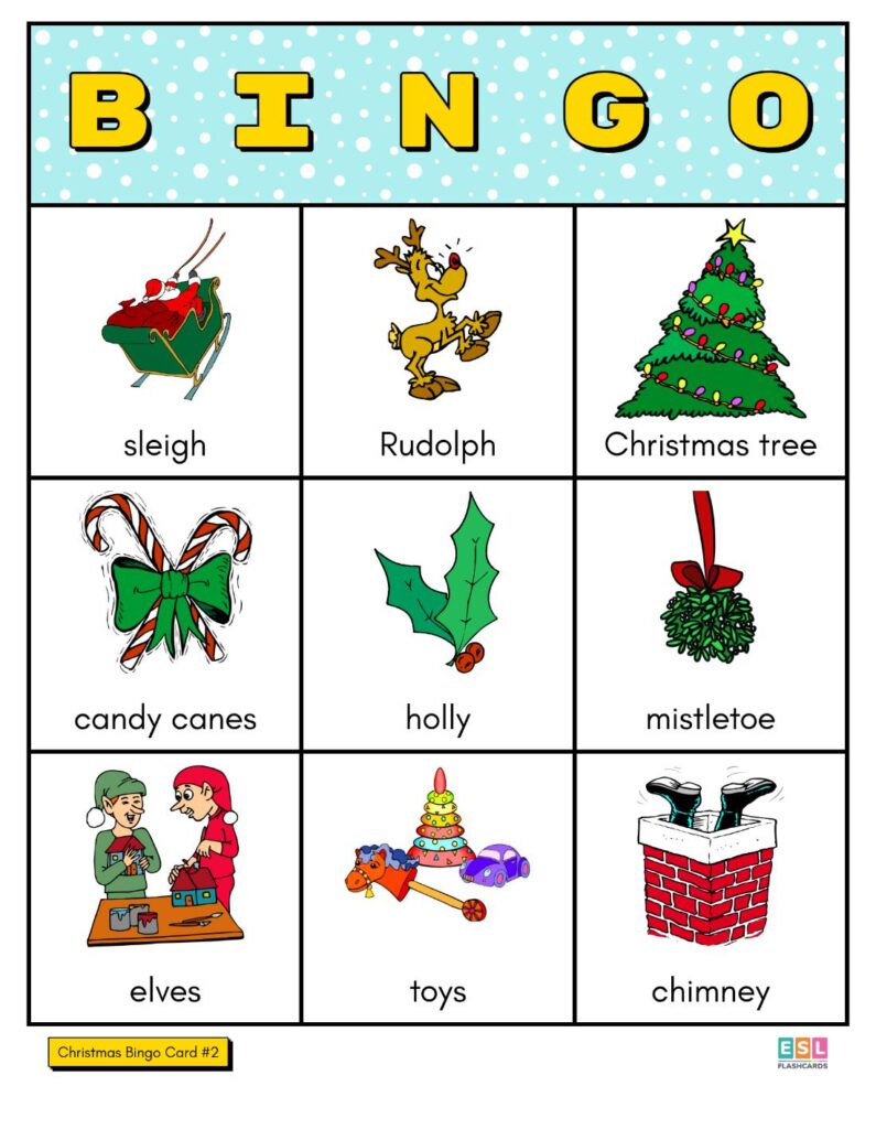 Christmas Bingo - ESL Flashcards