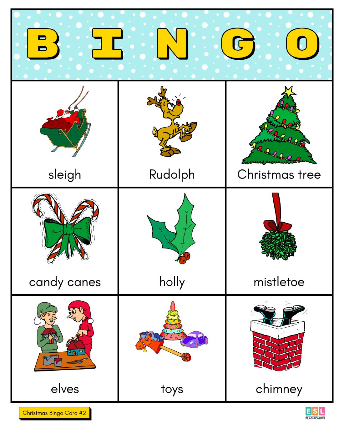 Christmas Bingo - ESL Flashcards