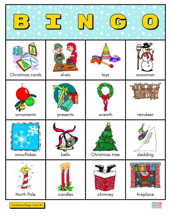 Christmas Bingo - ESL Flashcards